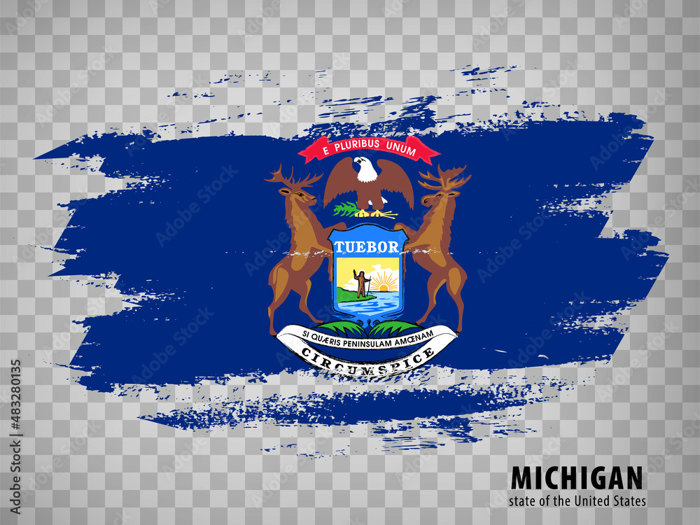 Flag of Michigan from brush strokes. United States of America. Flag ...