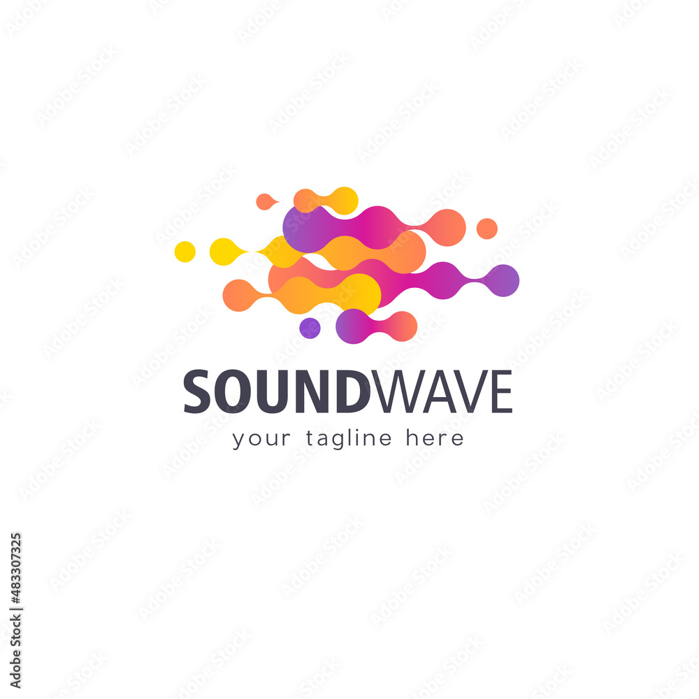 Vector logo design template.Technology. Sound Wave. Music sign. Stock ...