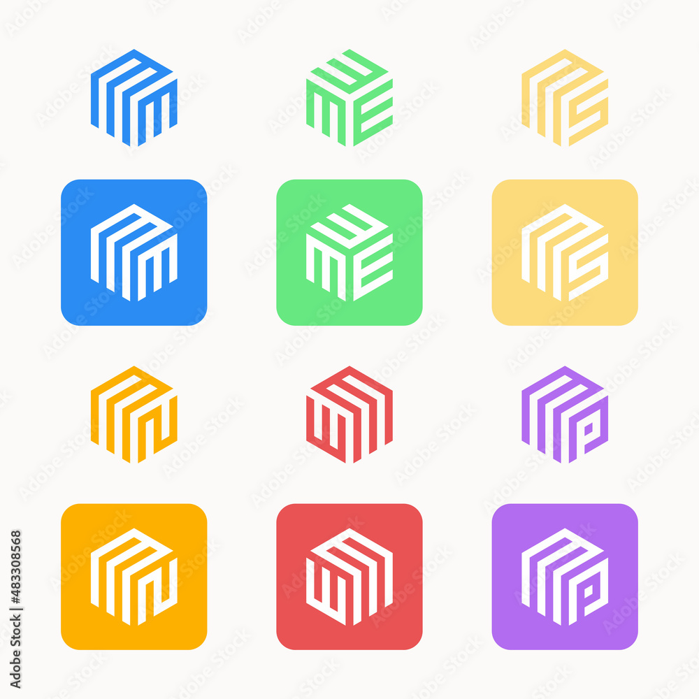Letter M logo set collection Stock Vector | Adobe Stock