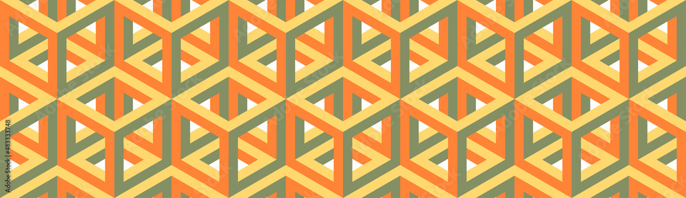 Cubes. Seamless vector geometric 3D pattern. Intertwining. Optical ...