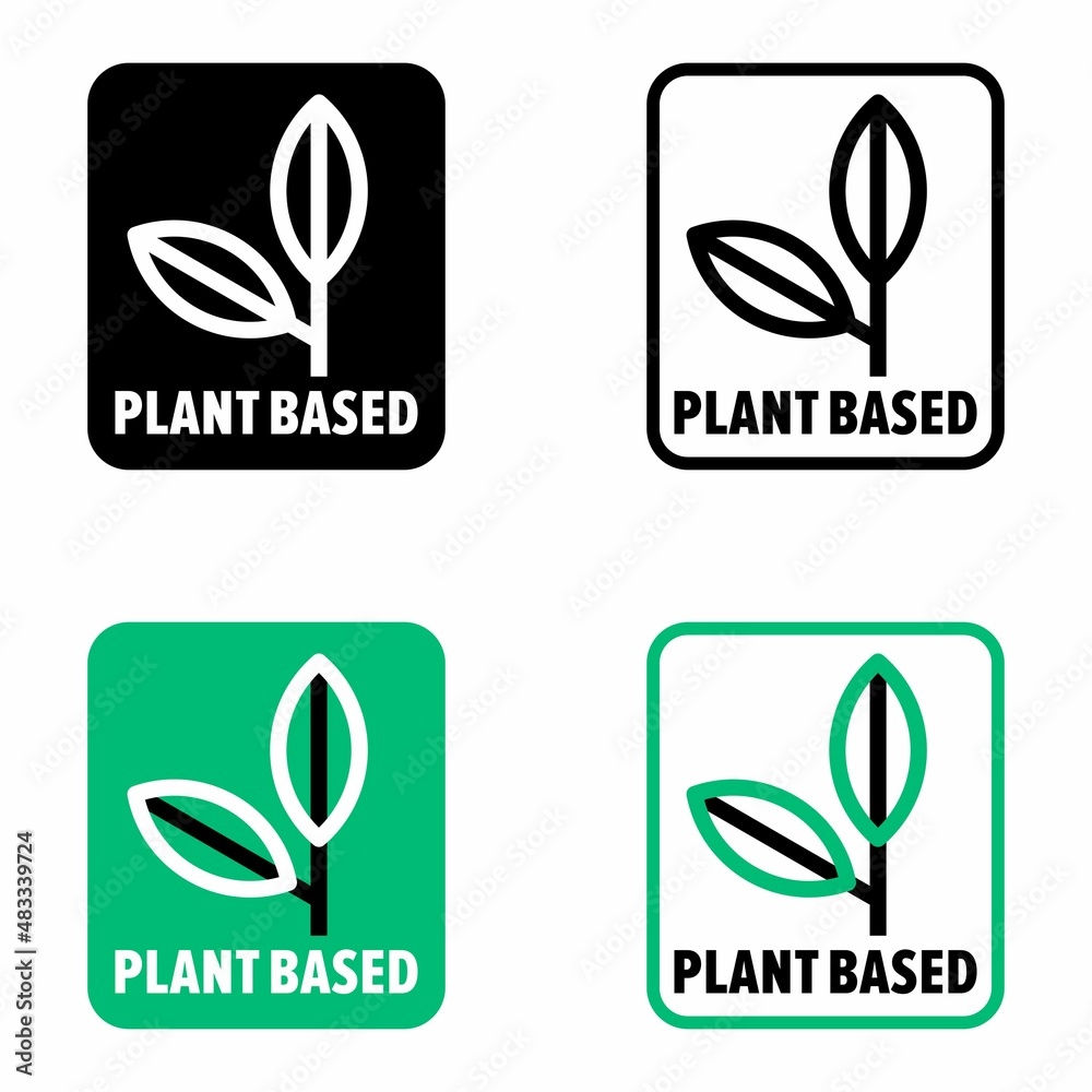 "Plant based" vector information sign Stock Illustration | Adobe Stock