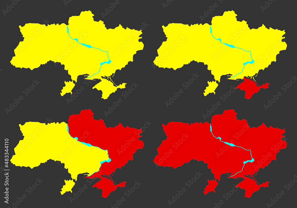 Map of Ukraine. State border development in possible conflict with ...