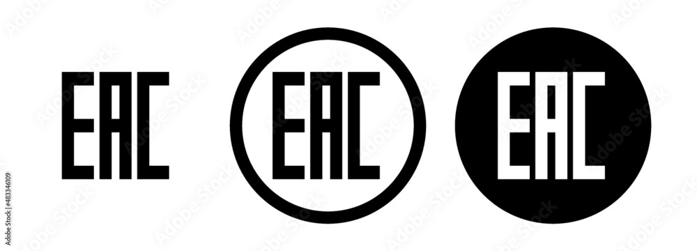 EAC symbol collection. EAC icon mark vector. Certification mark set ...