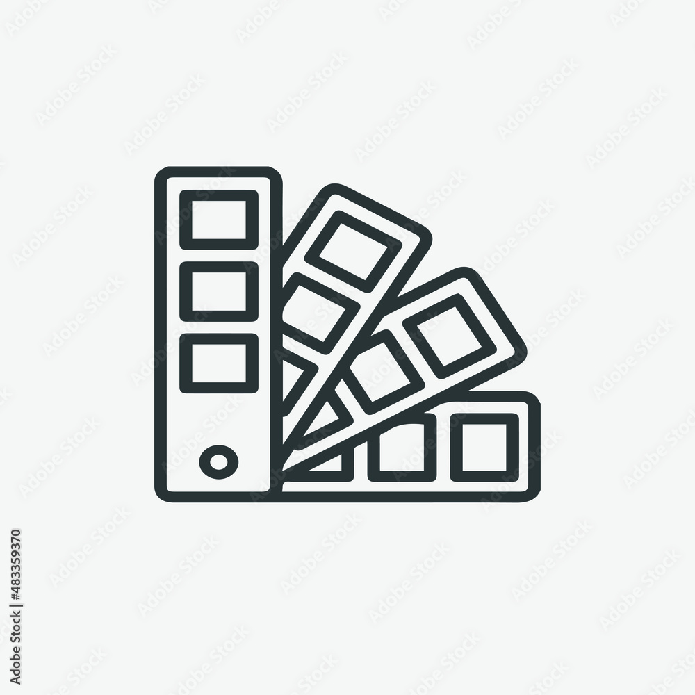 Pantone icon vector. palette color guide, colour swatch symbol. Stock ...