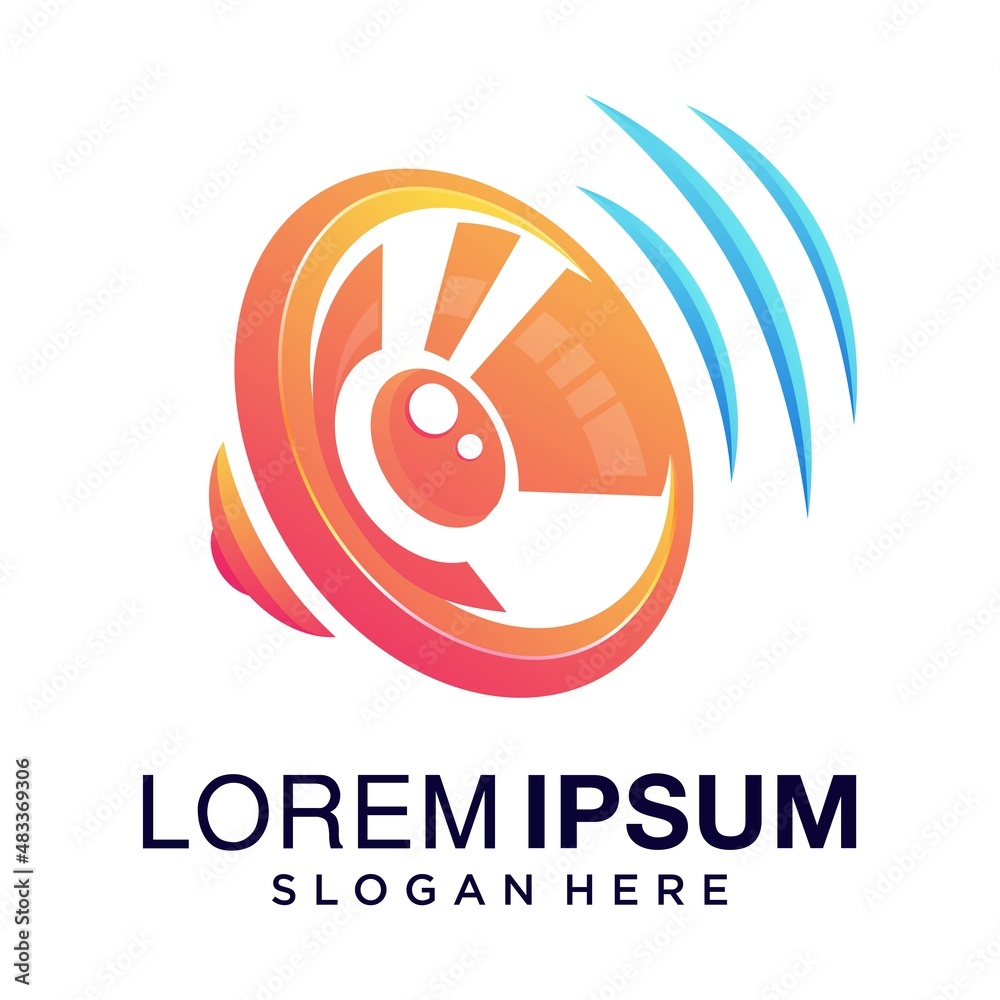 speaker logo design template Stock Vector | Adobe Stock