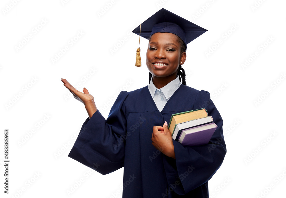 education, graduation and people concept - happy graduate student woman ...