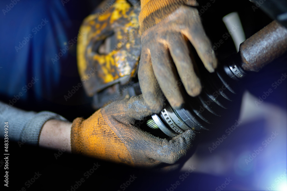 installation of a new CV joint and anther Stock Photo | Adobe Stock