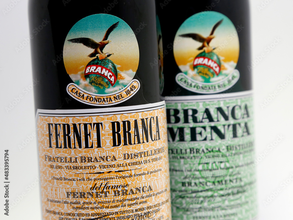 Fernet Branca and Branca Menta. Mint. Fratelli Branca Distilleries ...