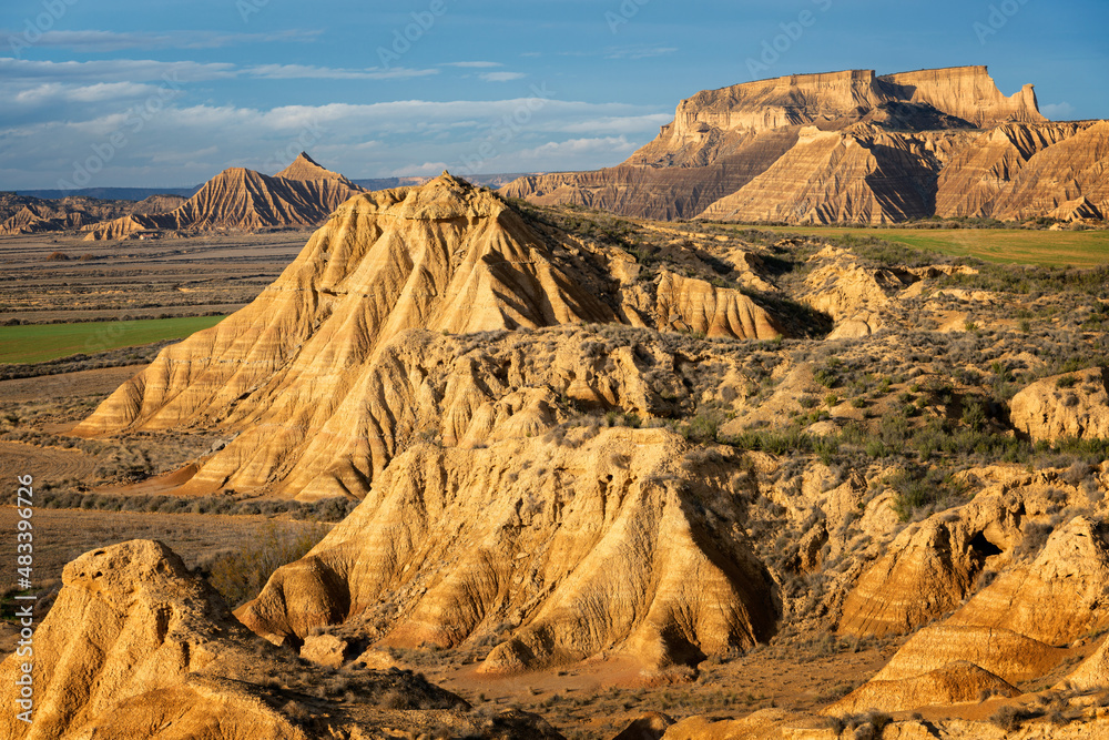 Cliff formations in semi desert area under blue sky Stock Photo | Adobe ...