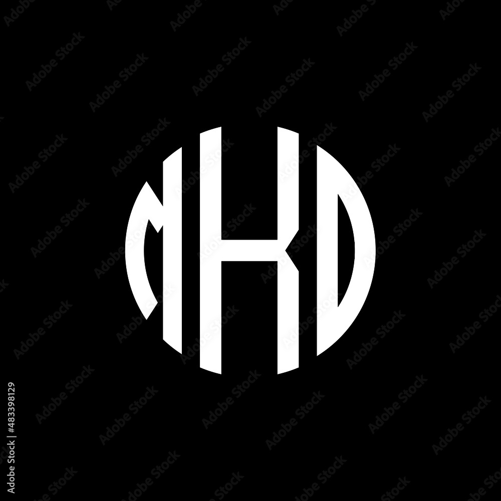 MKD letter logo design. MKD modern letter logo with black background ...