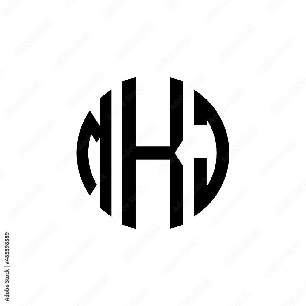 MKJ letter logo design. MKJ modern letter logo with black background ...