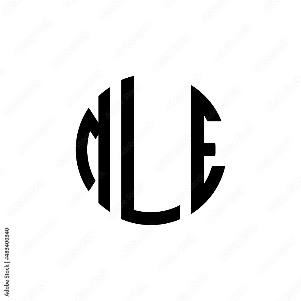 MLE letter logo design. MLE modern letter logo with black background ...