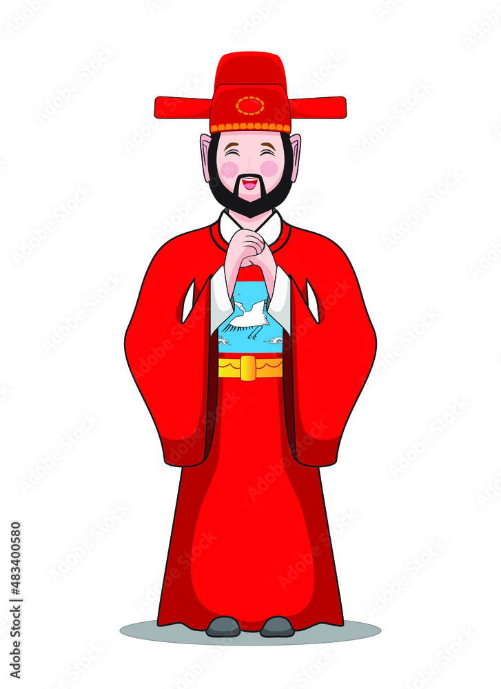 smiling ancient Chinese official of Ming or Qing dynasty dress cosplay ...