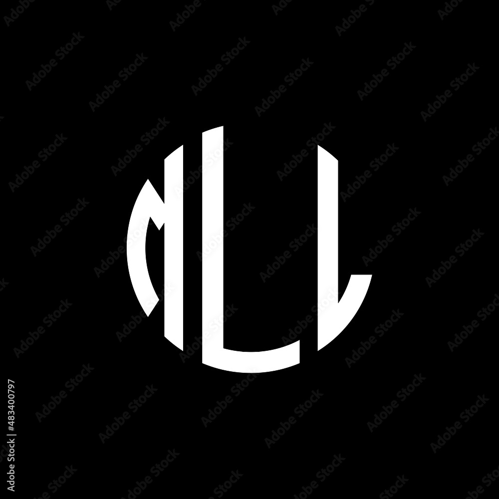 MLL letter logo design. MLL modern letter logo with black background ...