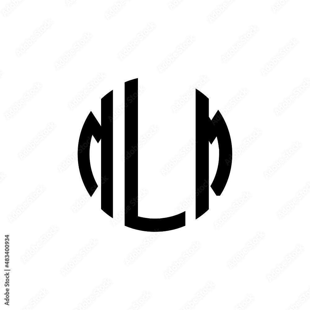 MLM letter logo design. MLM modern letter logo with black background ...