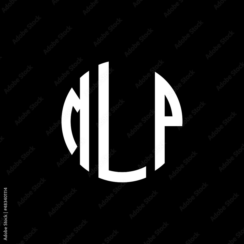 MLP letter logo design. MLP modern letter logo with black background ...