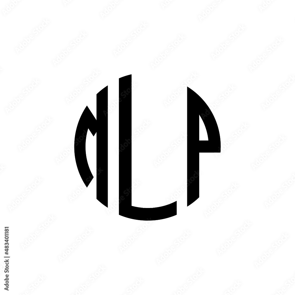MLP letter logo design. MLP modern letter logo with black background ...