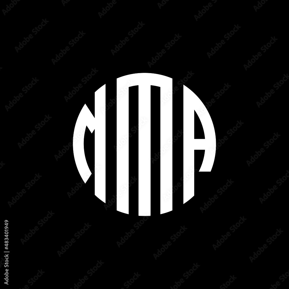 MMA letter logo design. MMA modern letter logo with black background ...
