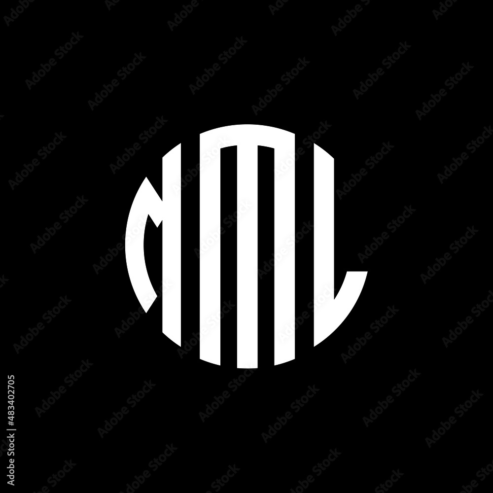 MML letter logo design. MML modern letter logo with black background ...