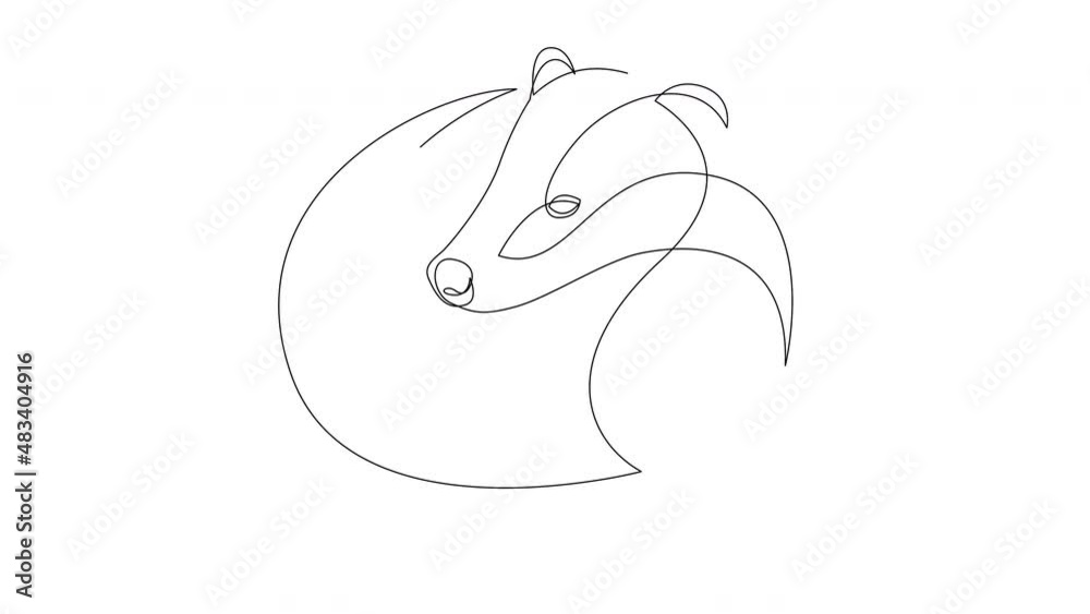 Self drawing simple animation of single continuous one line drawing of ...
