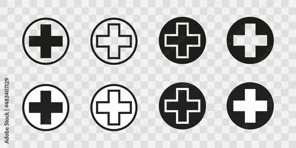 Medical cross symbol icon . collection of medicine health signs ...