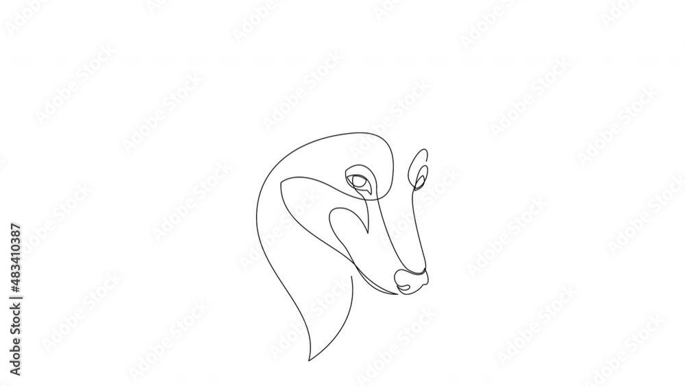 Self drawing simple animation of single continuous one line drawing of ...