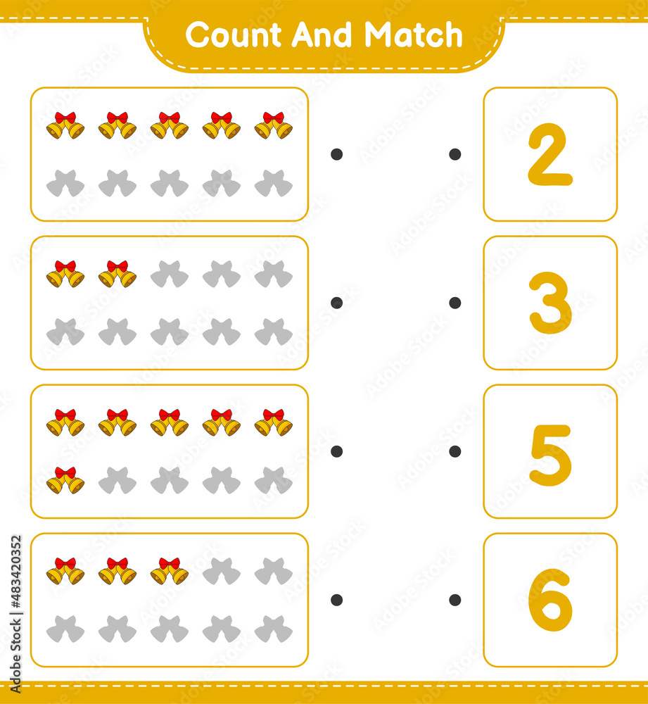 Count and match, count the number of Christmas Bell and match with the ...