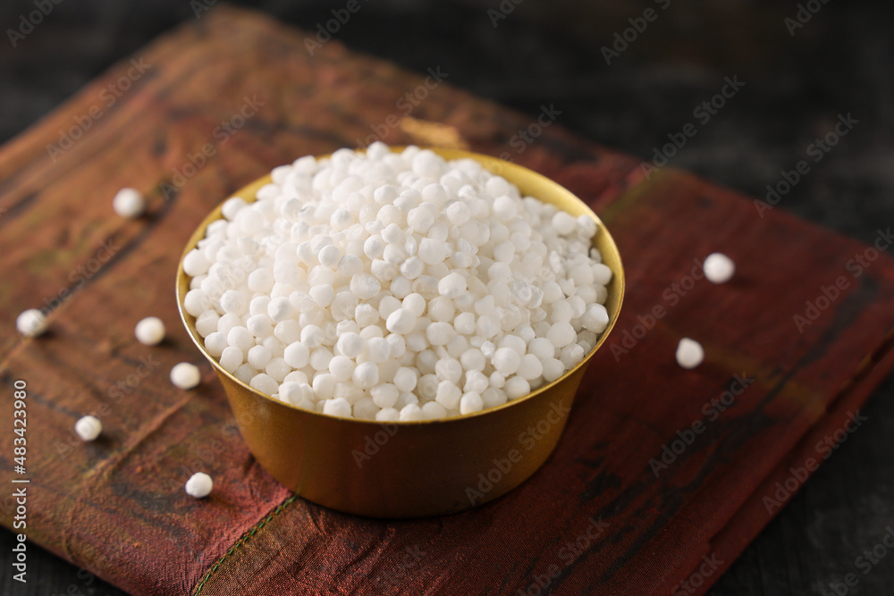 Sabudana for deep fried snack fritters of tapioca pearls sago patties ...