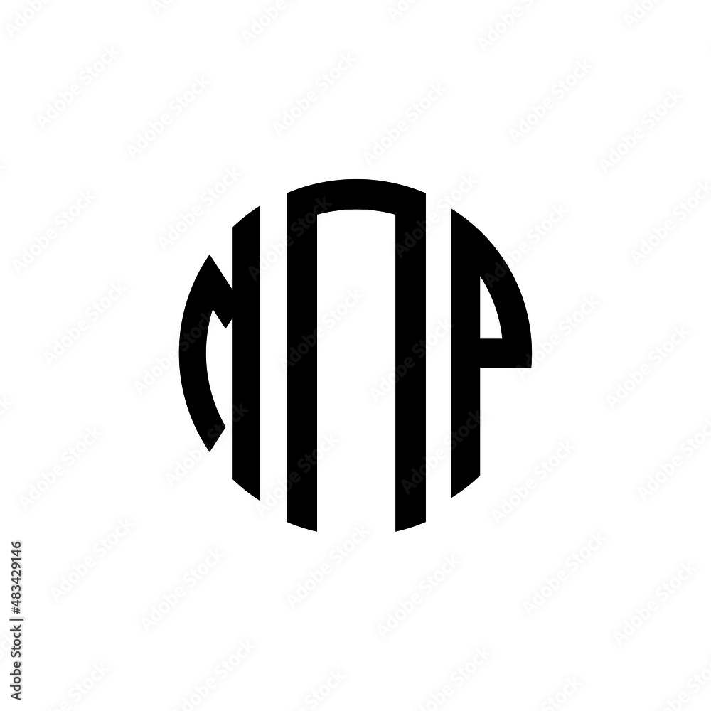 MNP letter logo design. MNP modern letter logo with black background ...