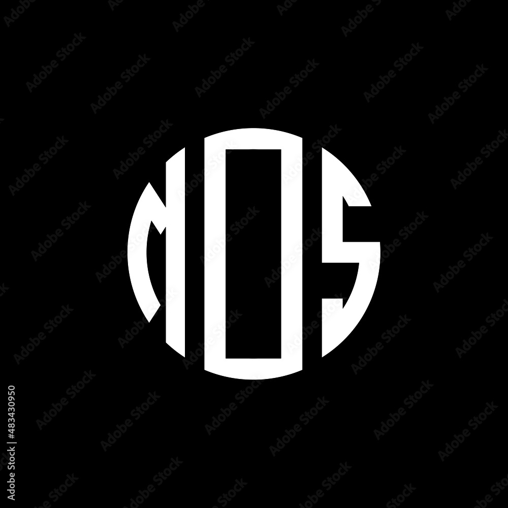 MOS letter logo design. MOS modern letter logo with black background ...