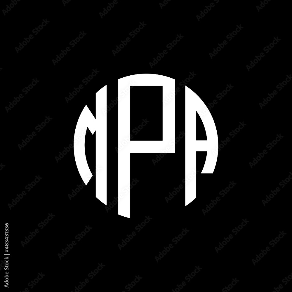 MPA letter logo design. MPA modern letter logo with black background ...