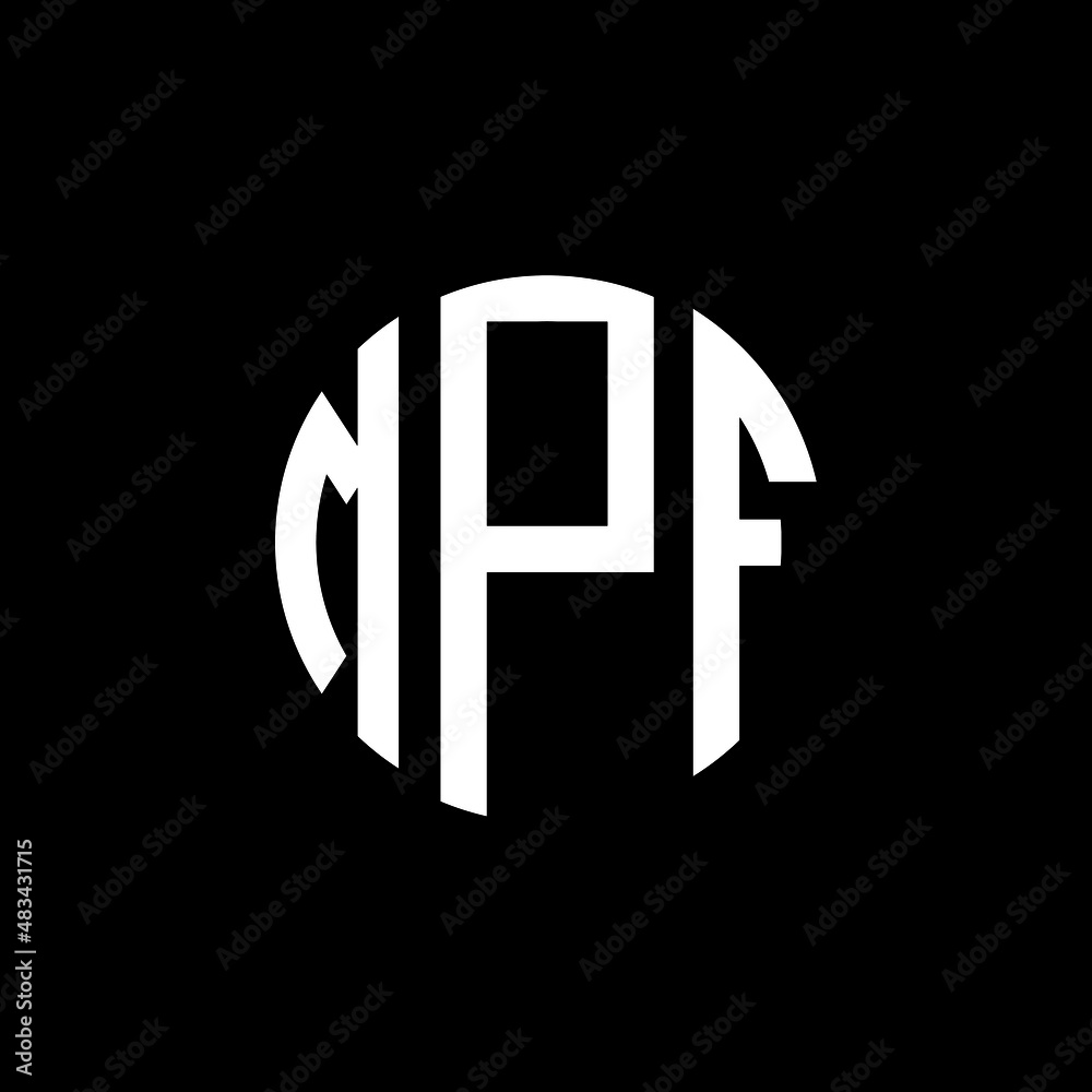 MPF letter logo design. MPF modern letter logo with black background ...