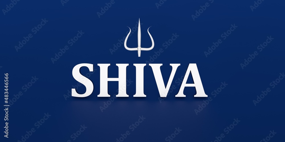 3D written Shiva Hindu god text image 3D Rendering Stock Illustration ...