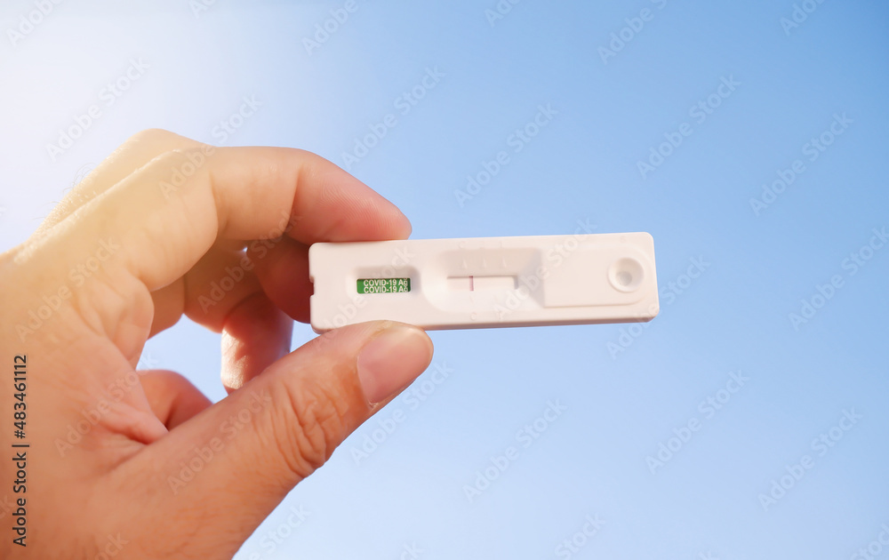 Own hand showing Covid-19 negative test result with SARS CoV-2 Rapid ...