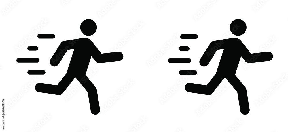 Stop do not run, jump zone pictogram. Forbidden running or jumping icon ...