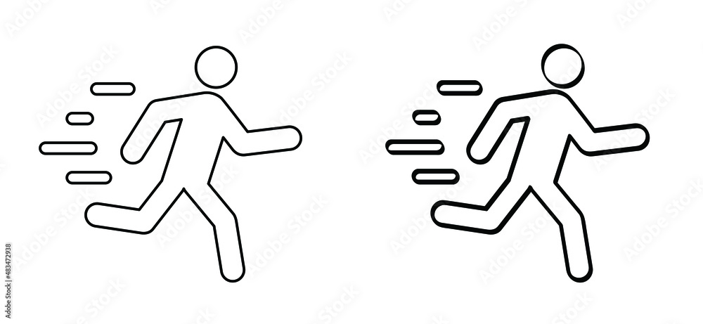 Vetor de Stop do not run, jump zone pictogram. Forbidden running or ...