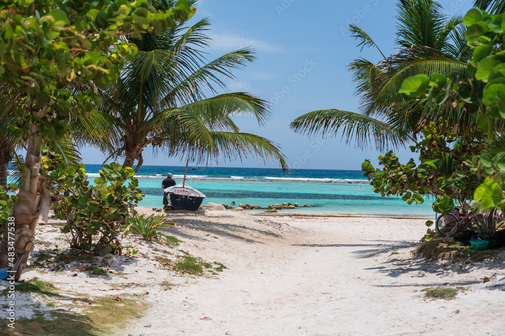 View from Puerto Costa Maya, Mexico. Stock-bilde | Adobe Stock