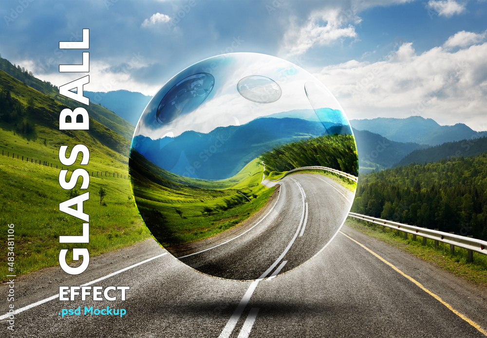 Glass Ball Effect Mockup Stock Template | Adobe Stock