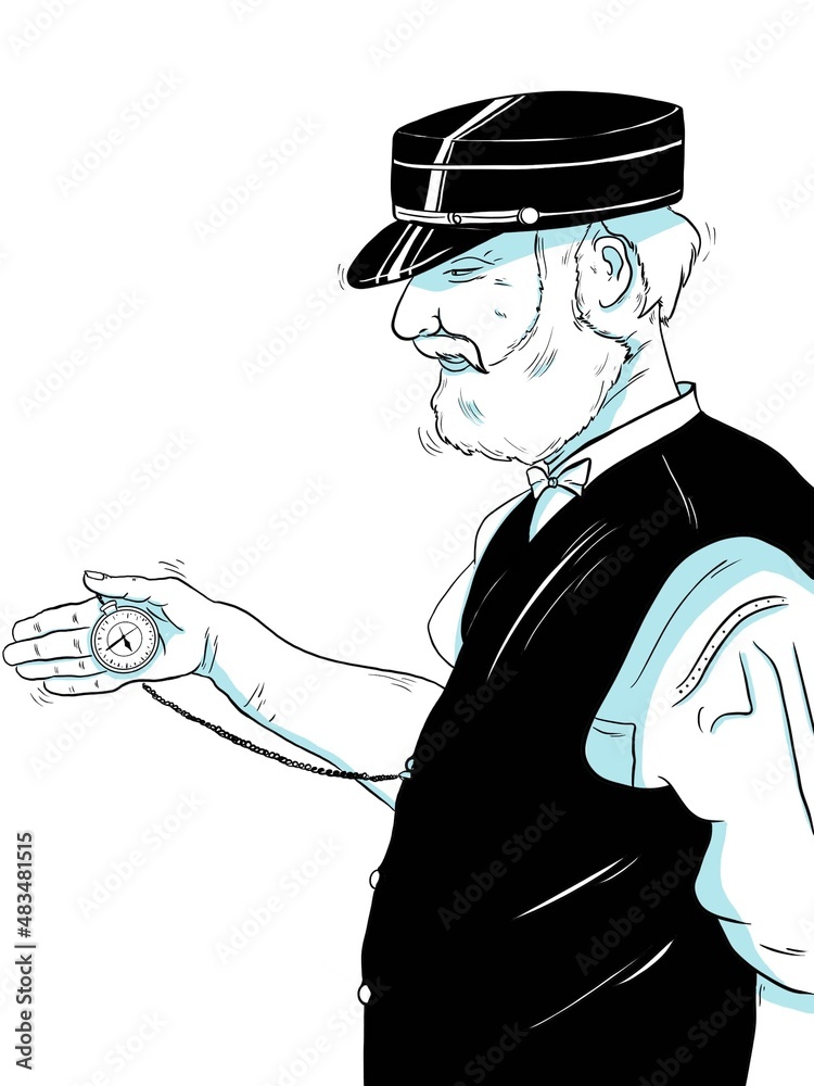 Train Conductor Drawing