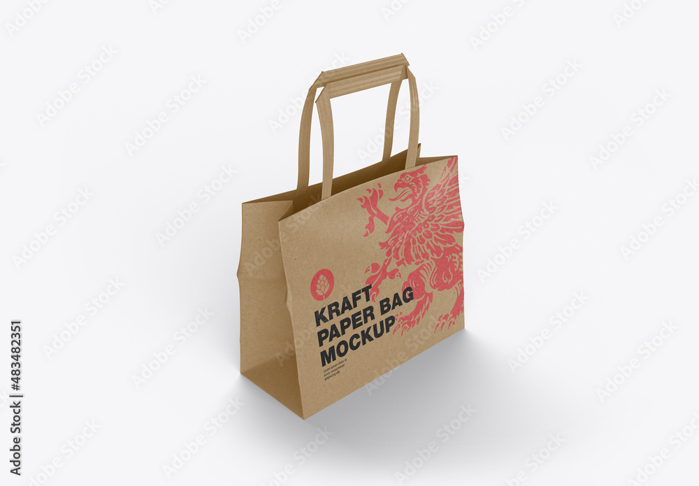 Shoping Kraft Paper Bag Mockup Stock Template | Adobe Stock