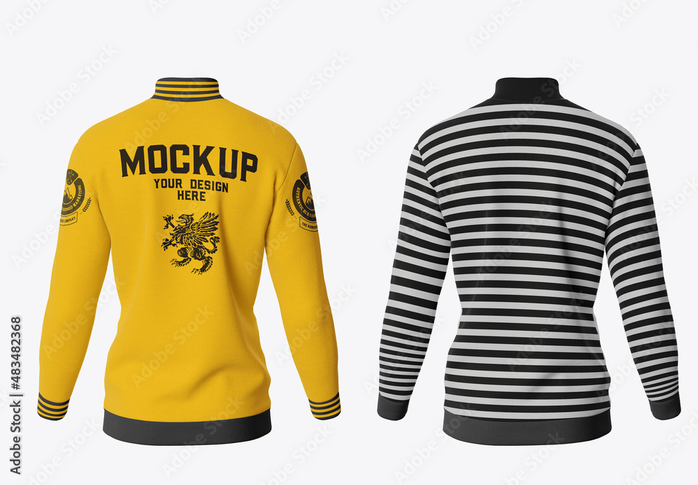Long Sleeve Track Jacket Mockup Stock Template | Adobe Stock