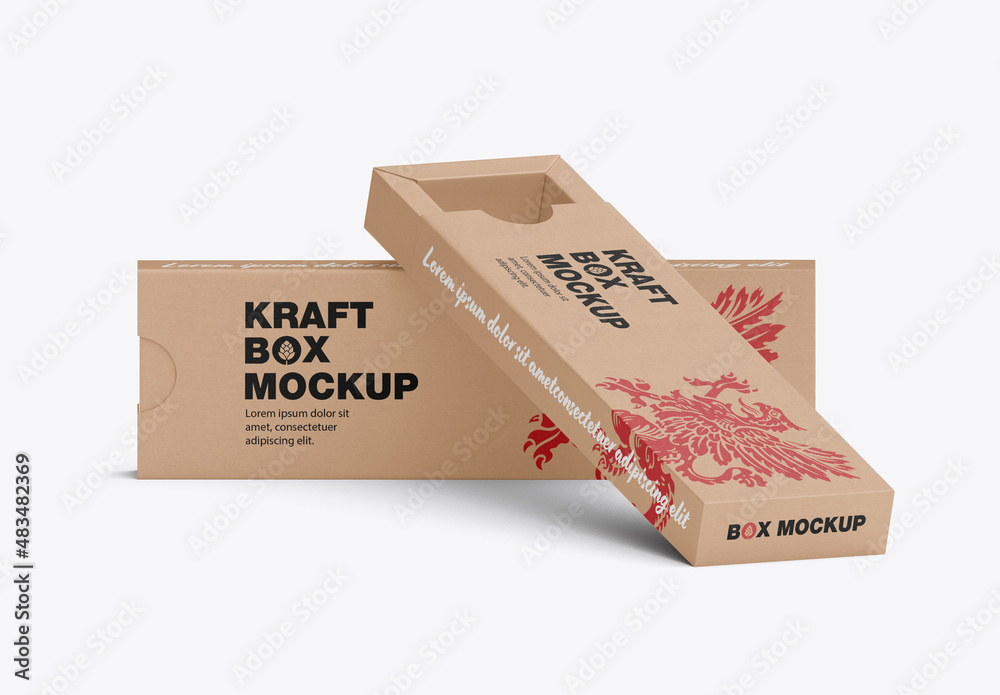 Set Flat Box Mockup Stock Template | Adobe Stock
