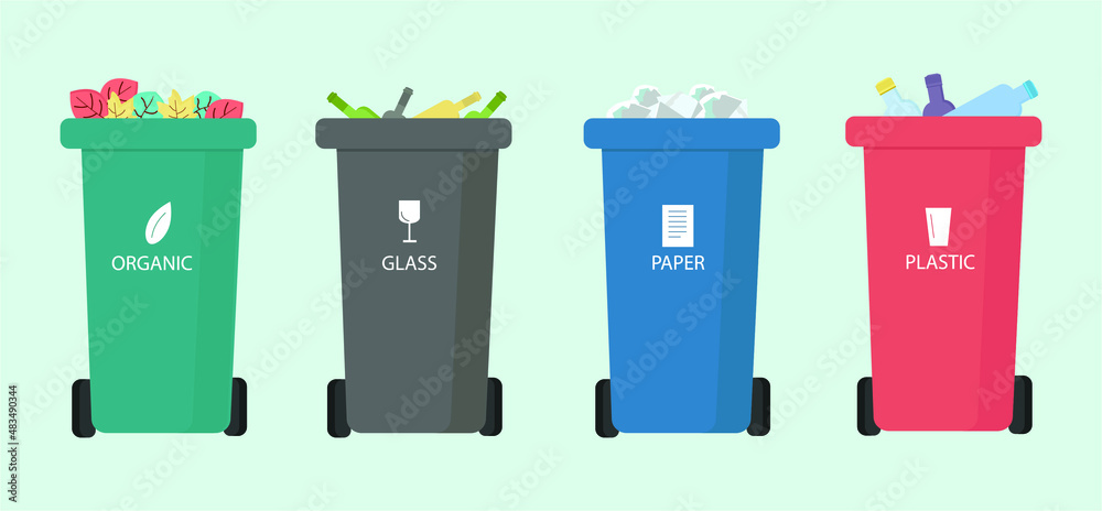 Sorting garbage by templates for use in website design Stock Vector ...