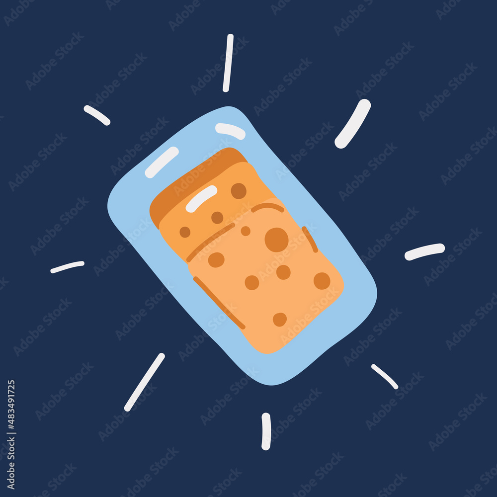Cartoon vector illustration of sliced cheese in the package Stock ...