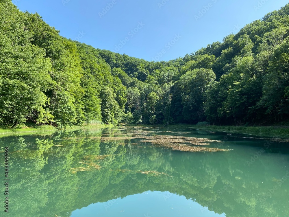 Artificial lakes in a Park forest Jankovac - Papuk nature park, Croatia ...