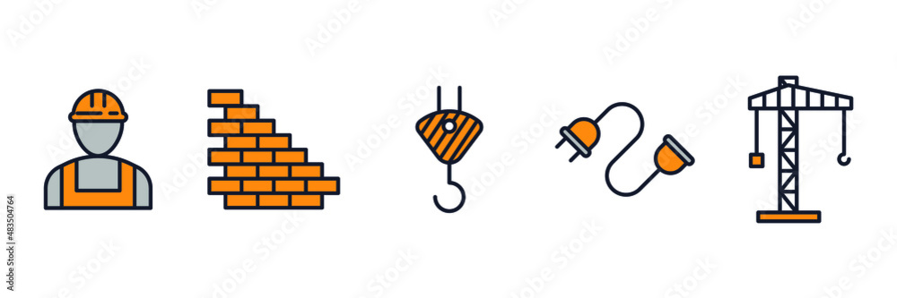 construction elements set icon symbol template for graphic and web ...