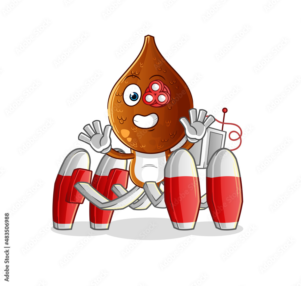 snake fruit head cartoon future robot vector. cartoon character Stock ...