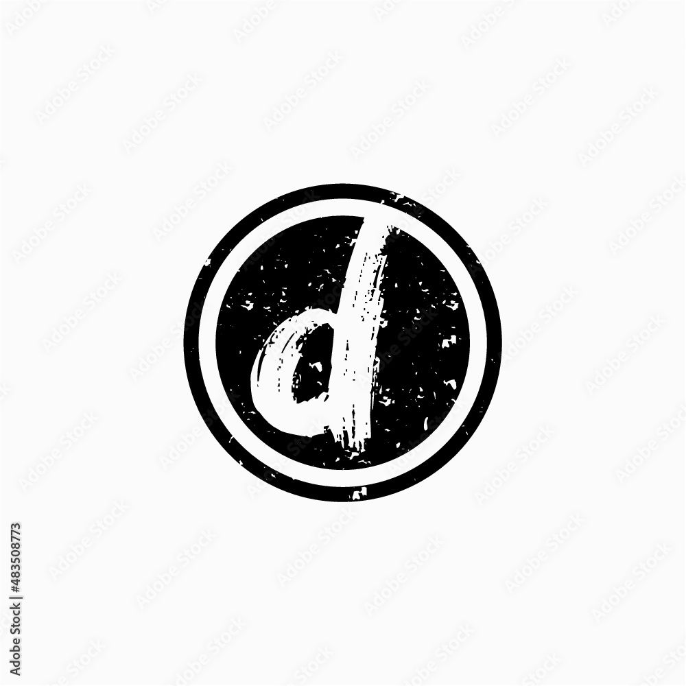 Letter D circle black logo vector image Stock Vector | Adobe Stock