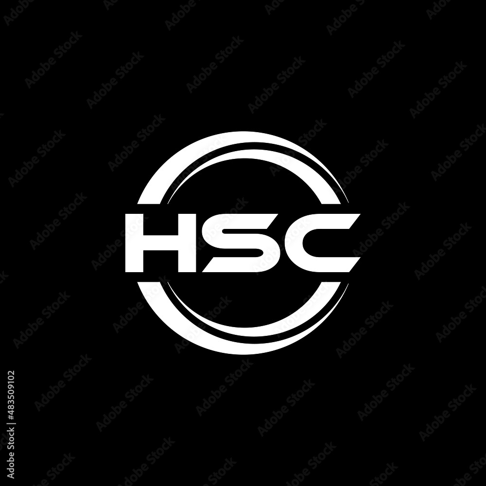 HSC letter logo design with black background in illustrator, vector ...