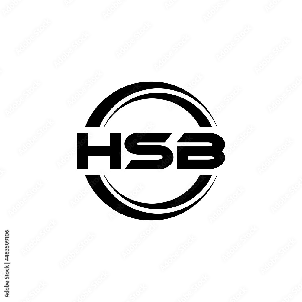 HSB letter logo design with white background in illustrator, vector ...